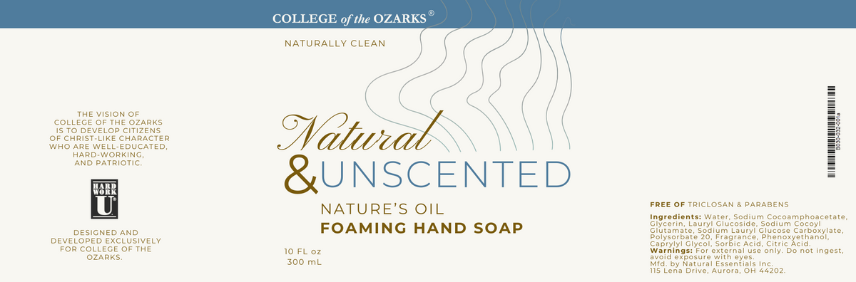 Natural & Clean Foaming Hand Soap – Campus Store at College of the Ozarks