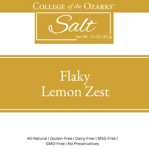 Flaky Lemon Zest Salt 1.5oz – Campus Store at College of the Ozarks